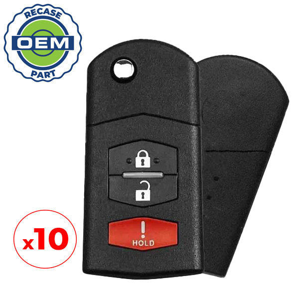 10 x 2006-2015 Mazda / 3-Button Flip Key / PN: CC43-67-5RYC ...