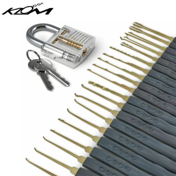 KLOM - Lock Picks Set - Transparent Practice Padlock Bundle - 24 Pieces ...