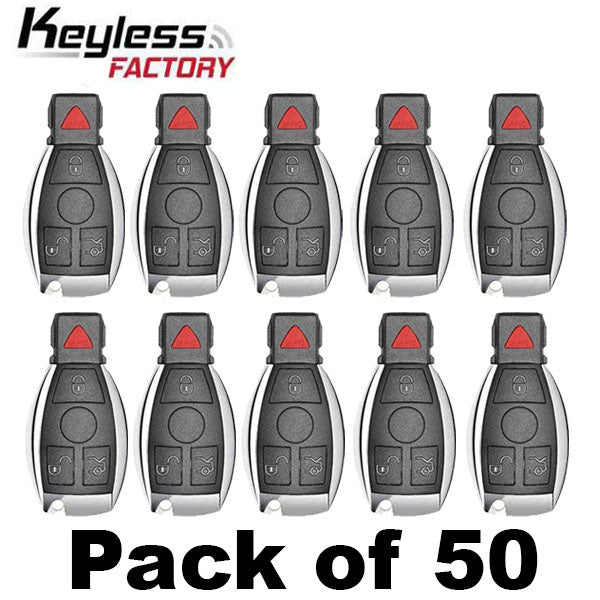 50 x 1997-2014 Mercedes Benz / 4-Button Fobik Key / IYZ-3312 / 315 MHz ...