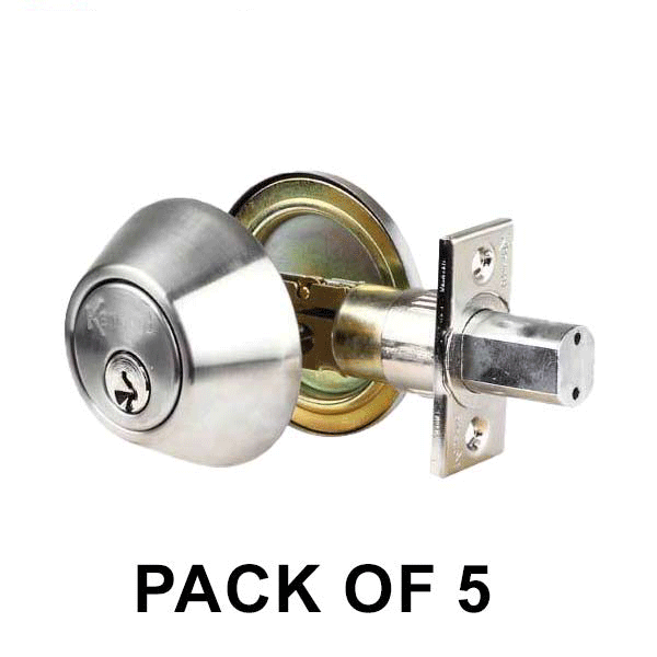 5 x Premium Single Cylinder Deadbolt Locks - Satin Chrome (SC1) (Pack ...