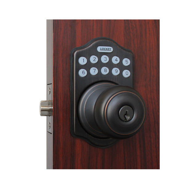 Lockey - E930 - Electric Knob Lock w/ Remote - Oil Rubbed Bronze for ...