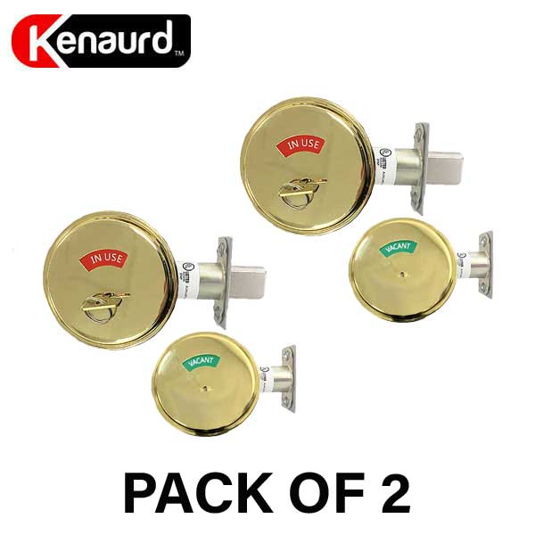 2x Premium Commercial Privacy Indicator Deadbolt – US3 – Polished Brass ...